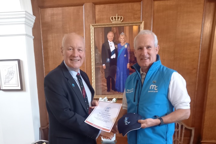 Lieutenant Governor receives his Parish Walk finisher certificate ...